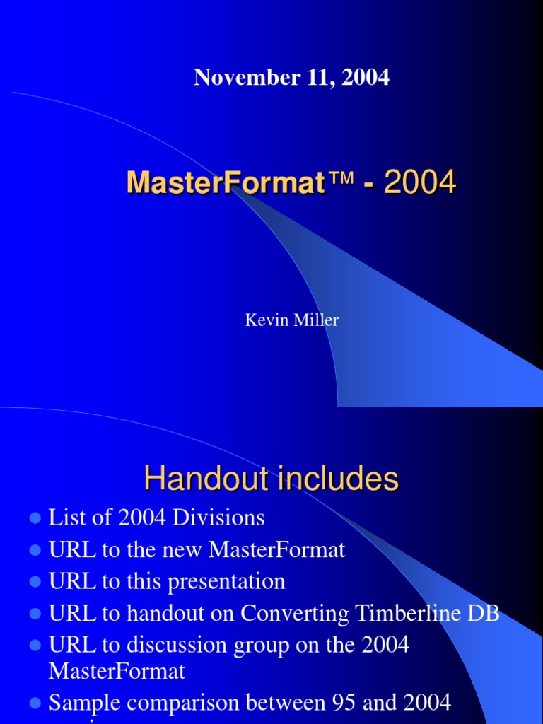 Masterformat 2004 | PDF | Concrete | Building