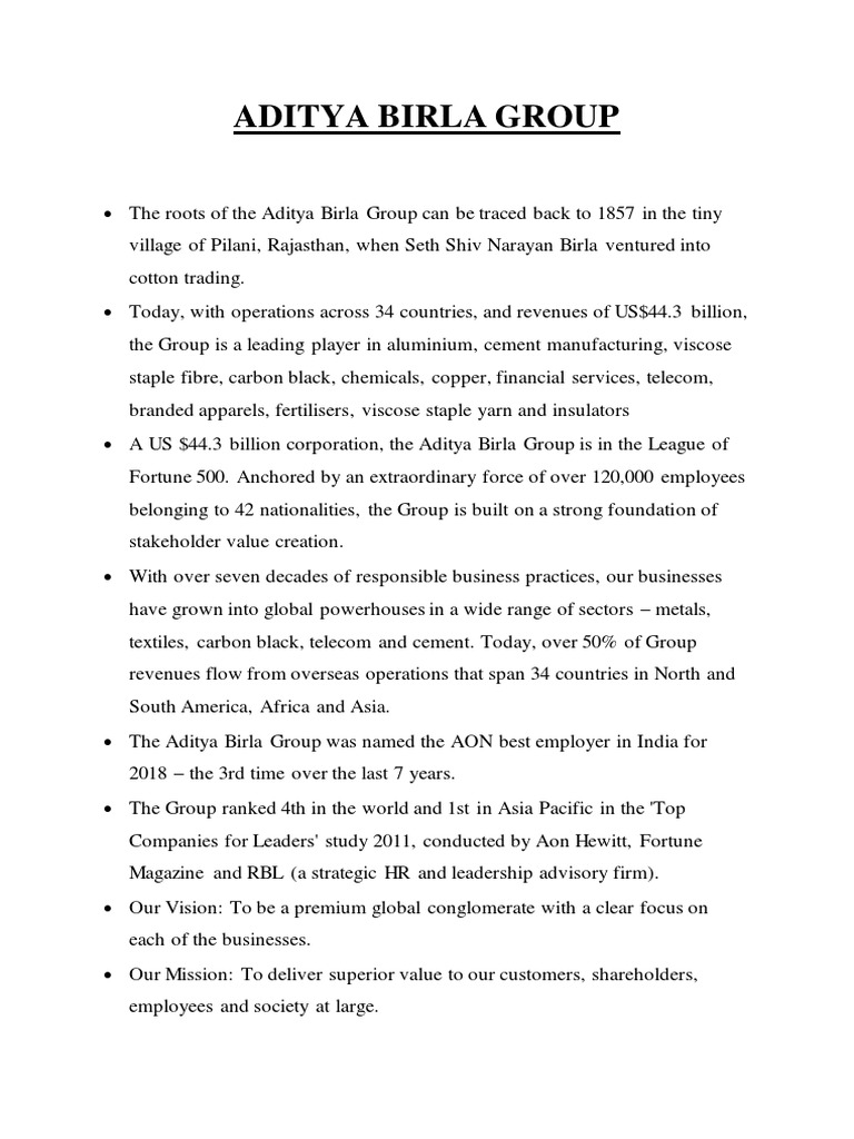 Aditya Birla Group | PDF | Gross Domestic Product | Reserve Bank Of India