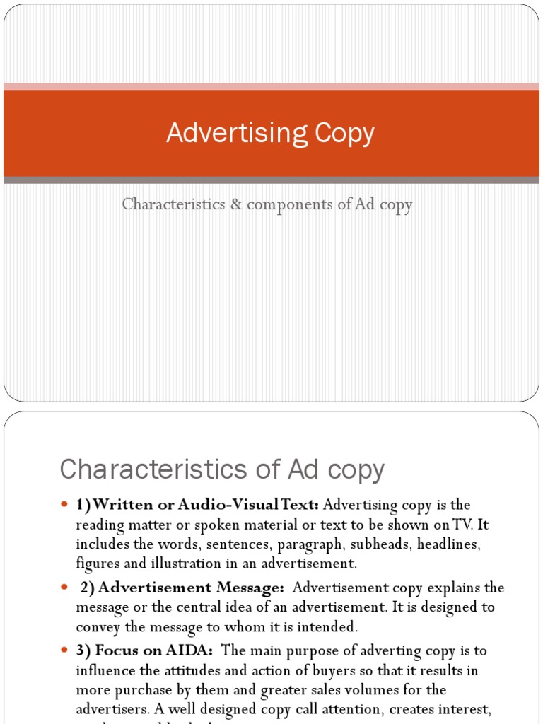 Advertising Copy Elements | PDF | News | Advertising