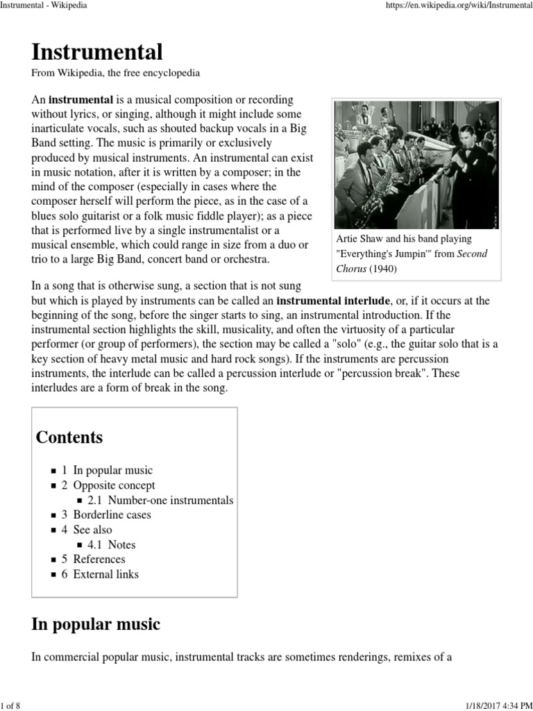 Instrumental - Wikipedia | PDF | Performing Arts | Sound