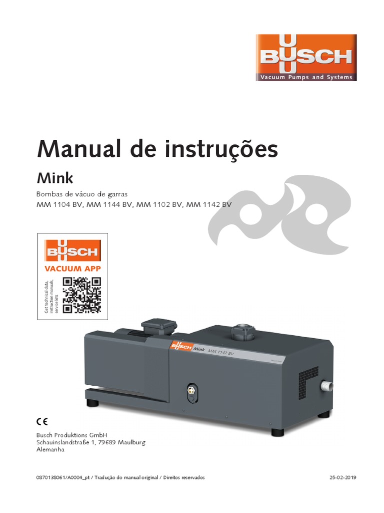 Busch Instruction Manual Mink MM 1104 1142 PT 0870138060 | PDF ...