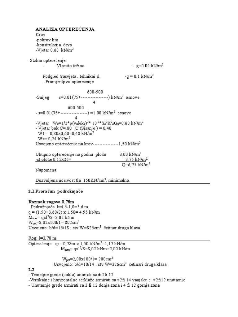 Analiza Opterecenja | PDF
