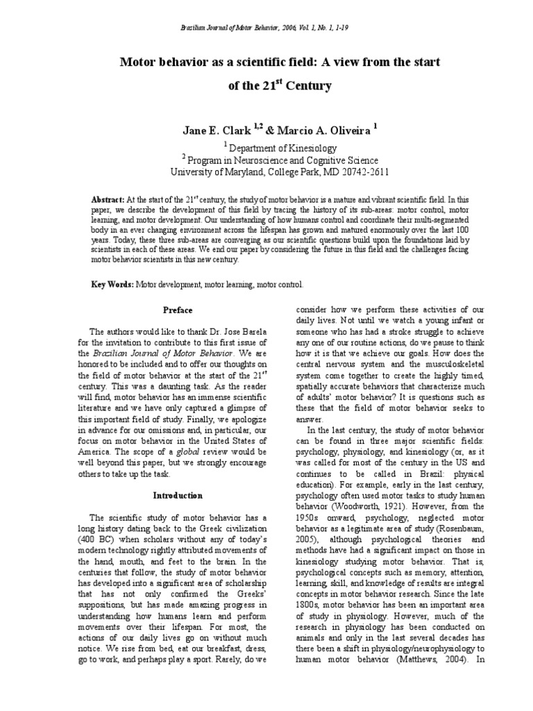 Overview of Motor Behavior Science | PDF | Electroencephalography | Brain