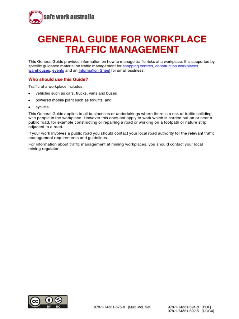 General Guide For Workplace Traffic Management: Who Should Use This ...