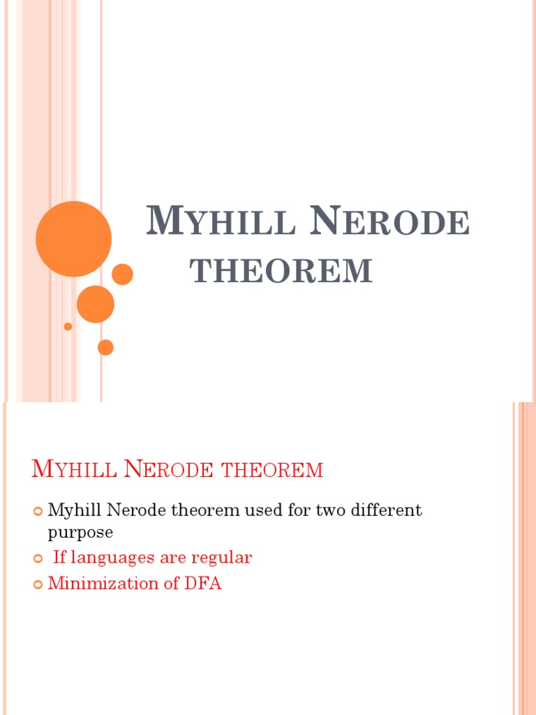 Myhill Nerode Theorm | PDF | Theory Of Computation | Theoretical Computer Science