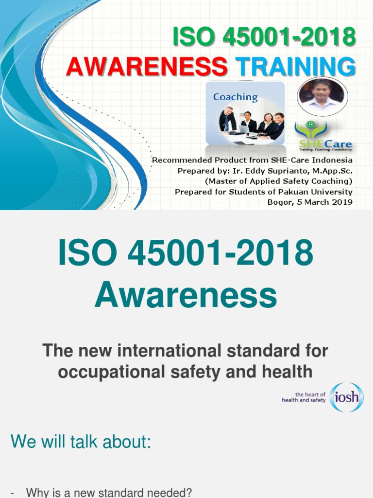 ISO 45001:2018 Awareness Training Guide | PDF | Audit | Occupational ...