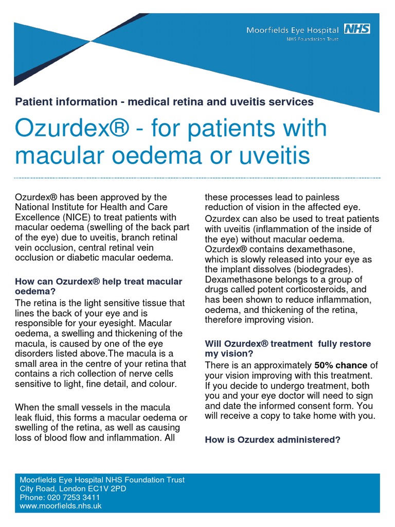 Ozur Dex | PDF | Retina | Injection (Medicine)