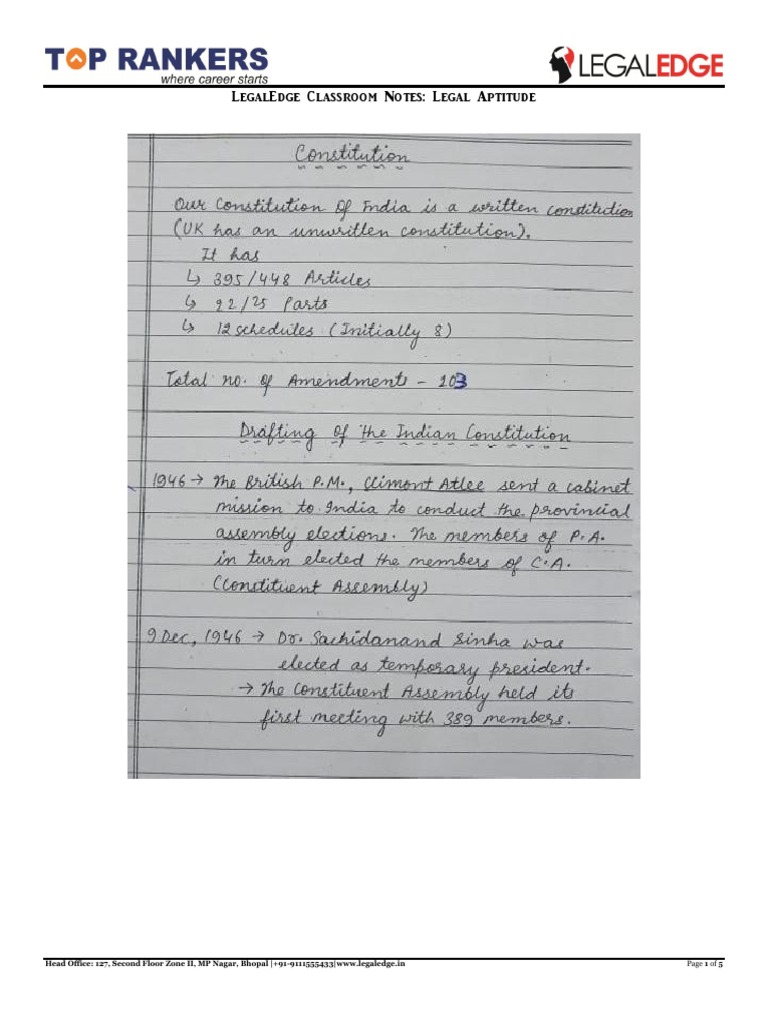 Developing Legal Aptitude: Notes from LegalEdge Classroom Sessions | PDF