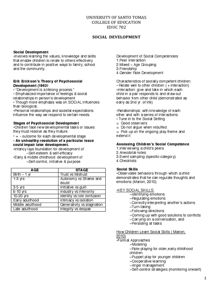 Social Development | PDF | Attachment Theory | Developmental Psychology