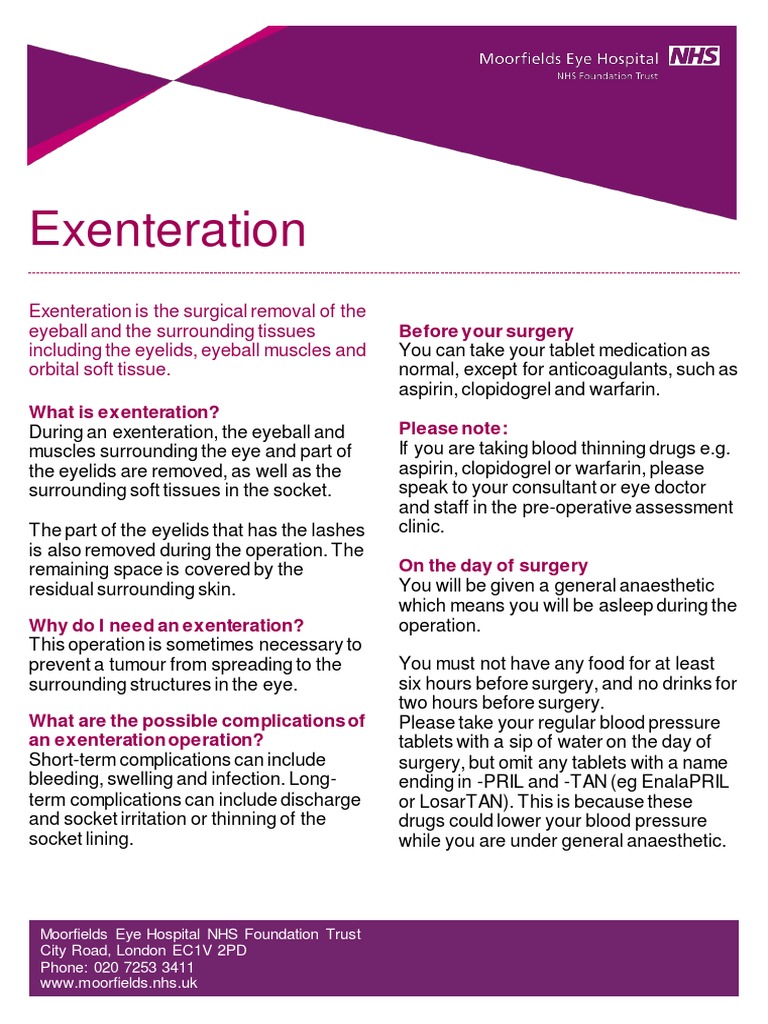 Exenteration | PDF | Surgery | National Health Service