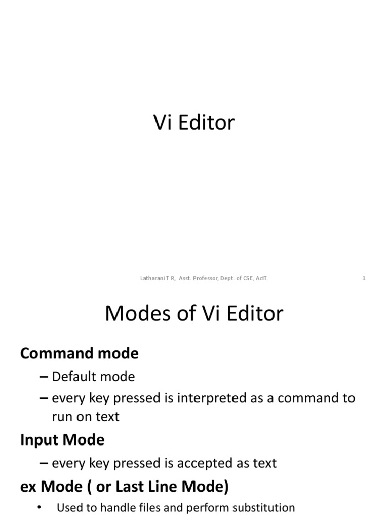Understanding Vi Editor Modes | PDF | Computer Architecture | Computer ...