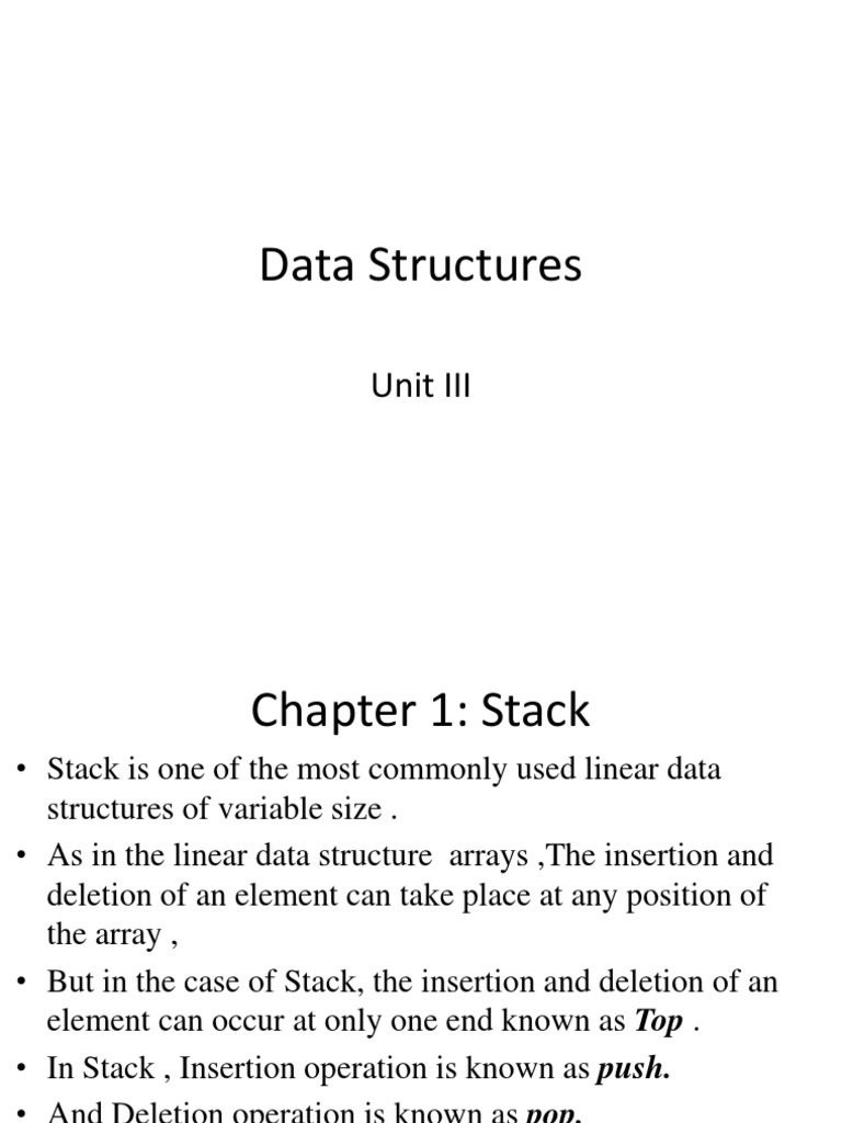 Stack Data Structure | PDF | Array Data Structure | Teaching Mathematics