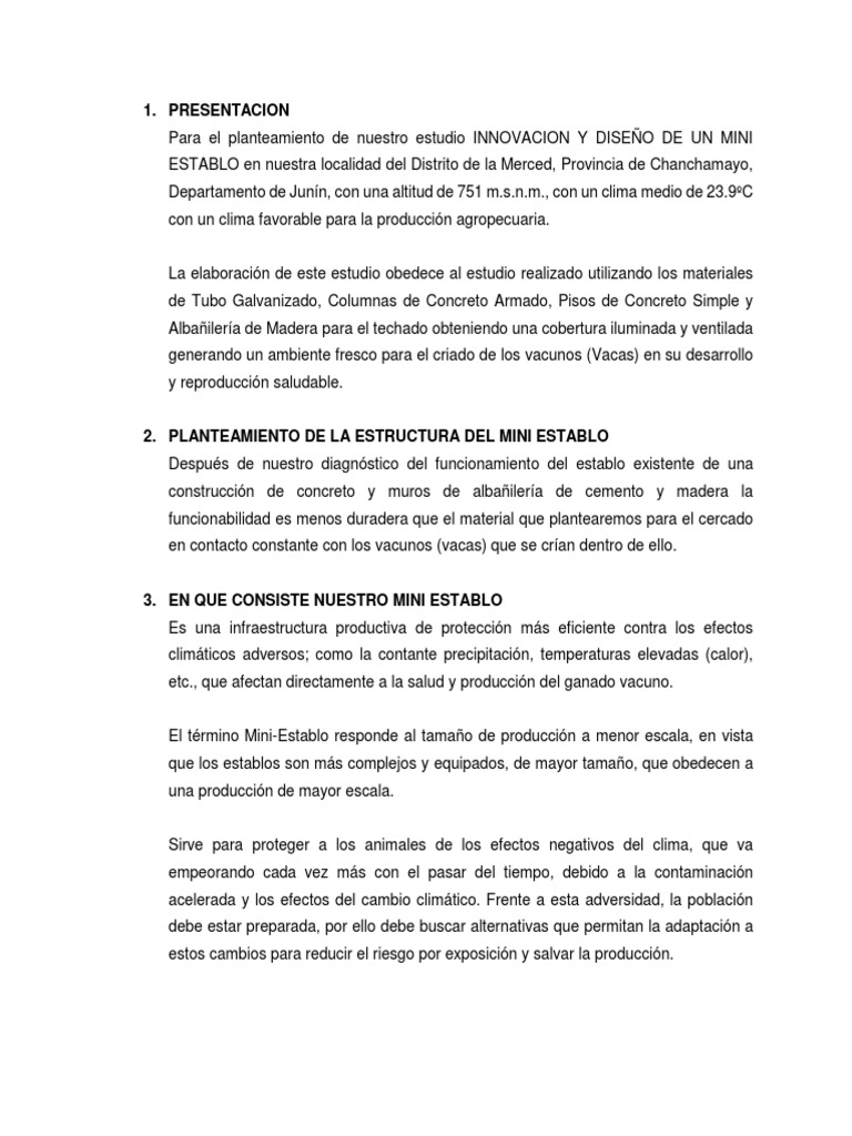 Diseño de Establos | PDF | Fundación (Ingeniería) | Clima