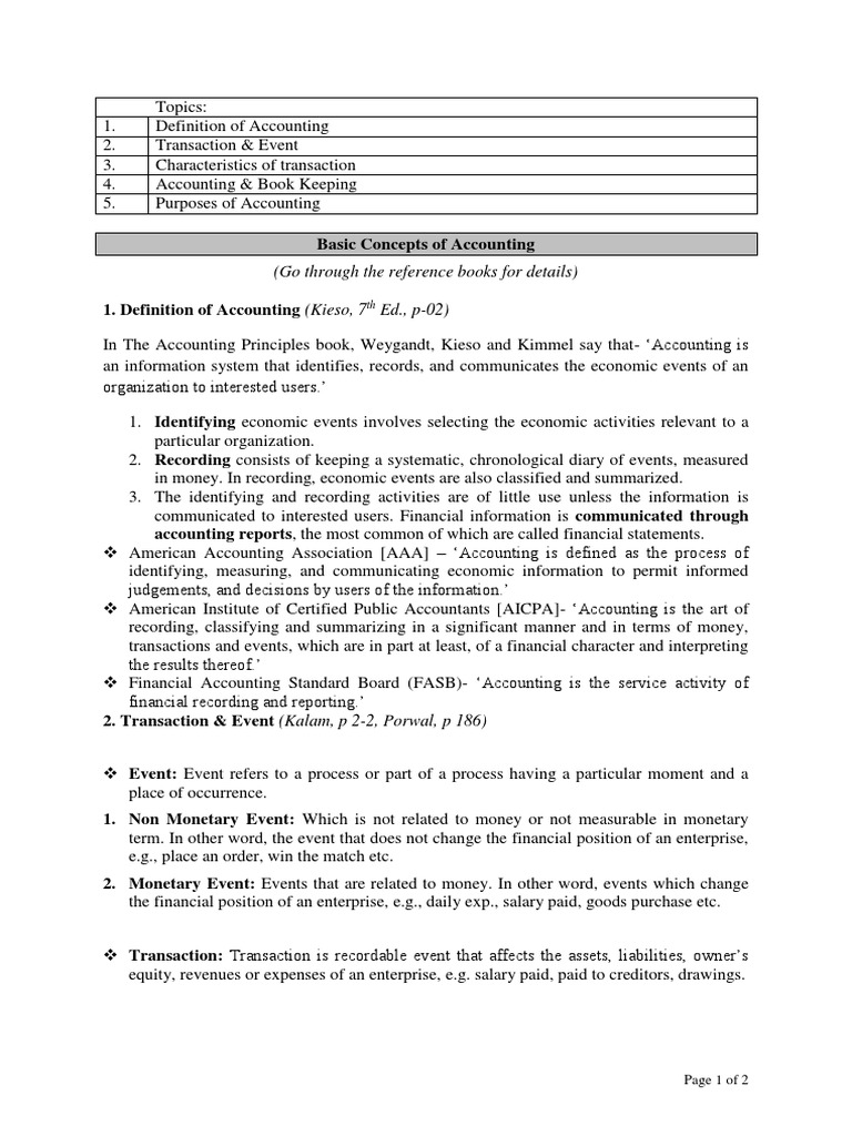 Principles of Accounting Lecture 1 | PDF | Bookkeeping | Accounting