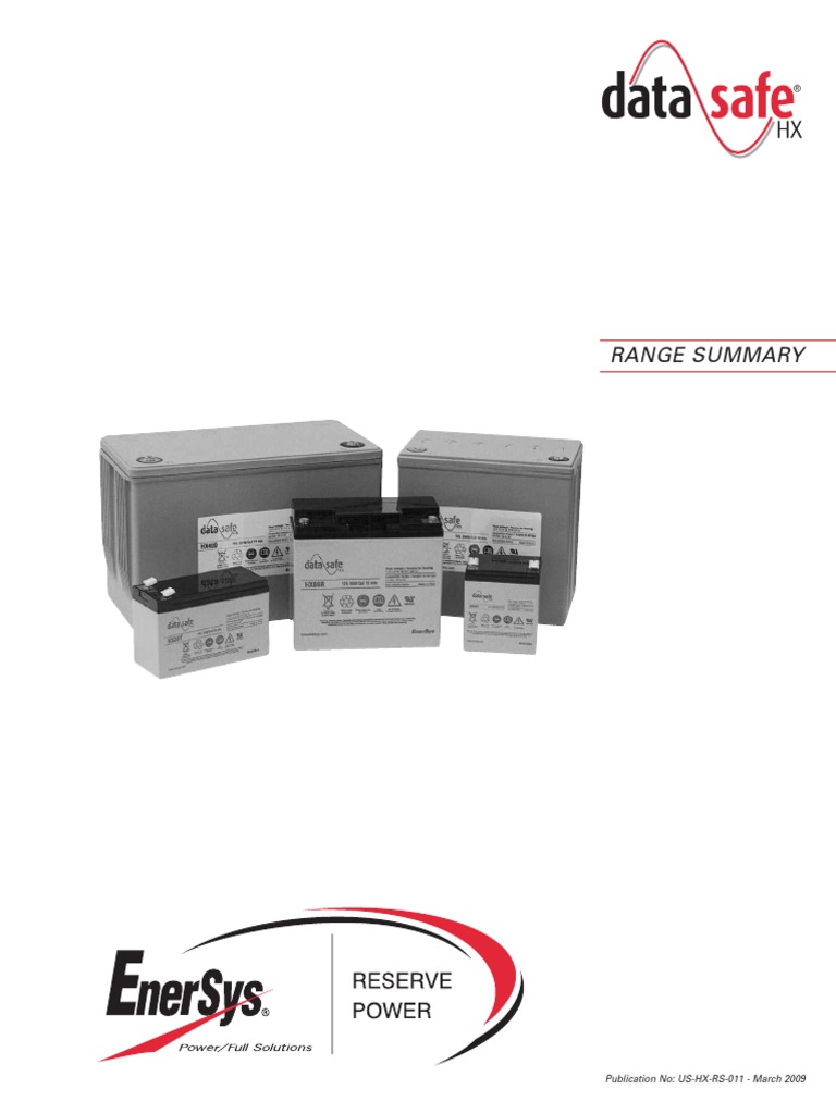Enersys - DataSafe HX | PDF | Electromagnetism | Manufactured Goods
