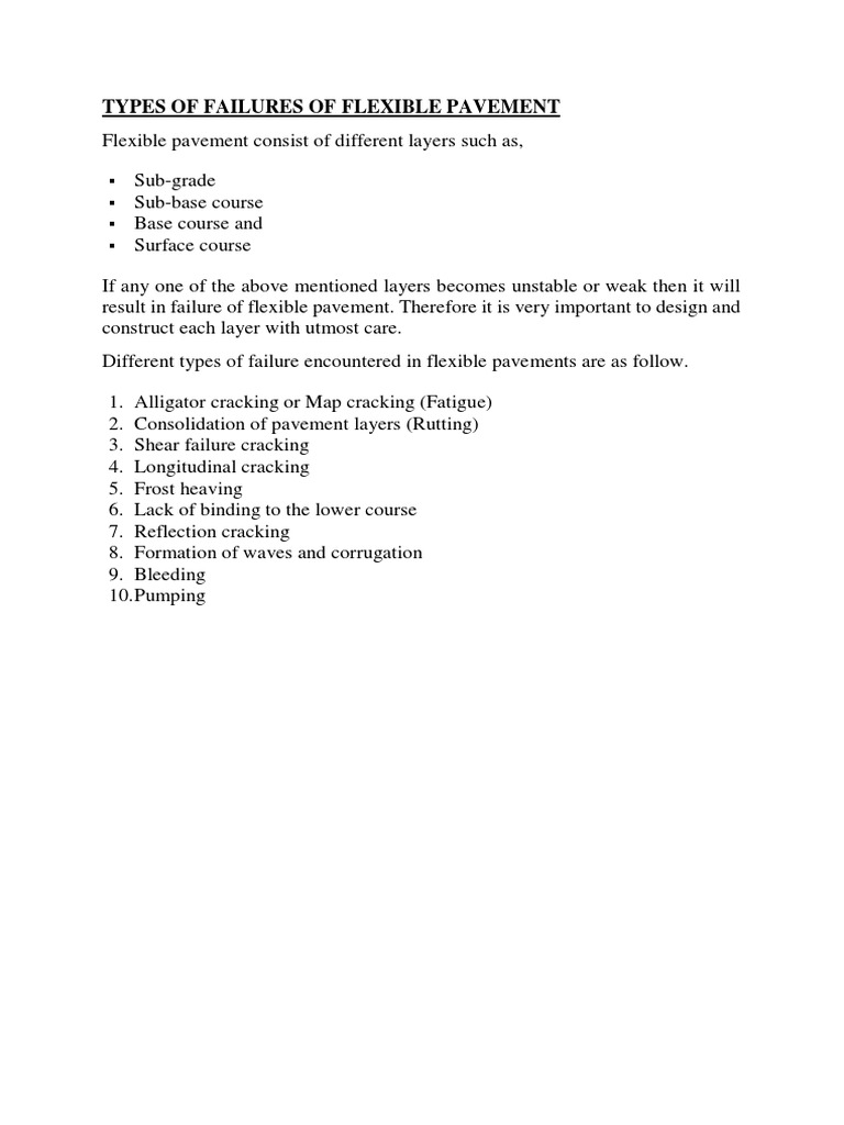 Types of Failures of Flexible Pavement | PDF | Road Surface | Fracture