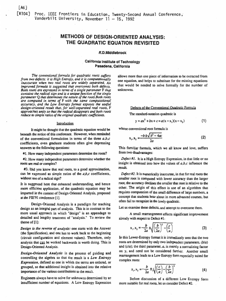Methods of Design Oriented Analysis | PDF