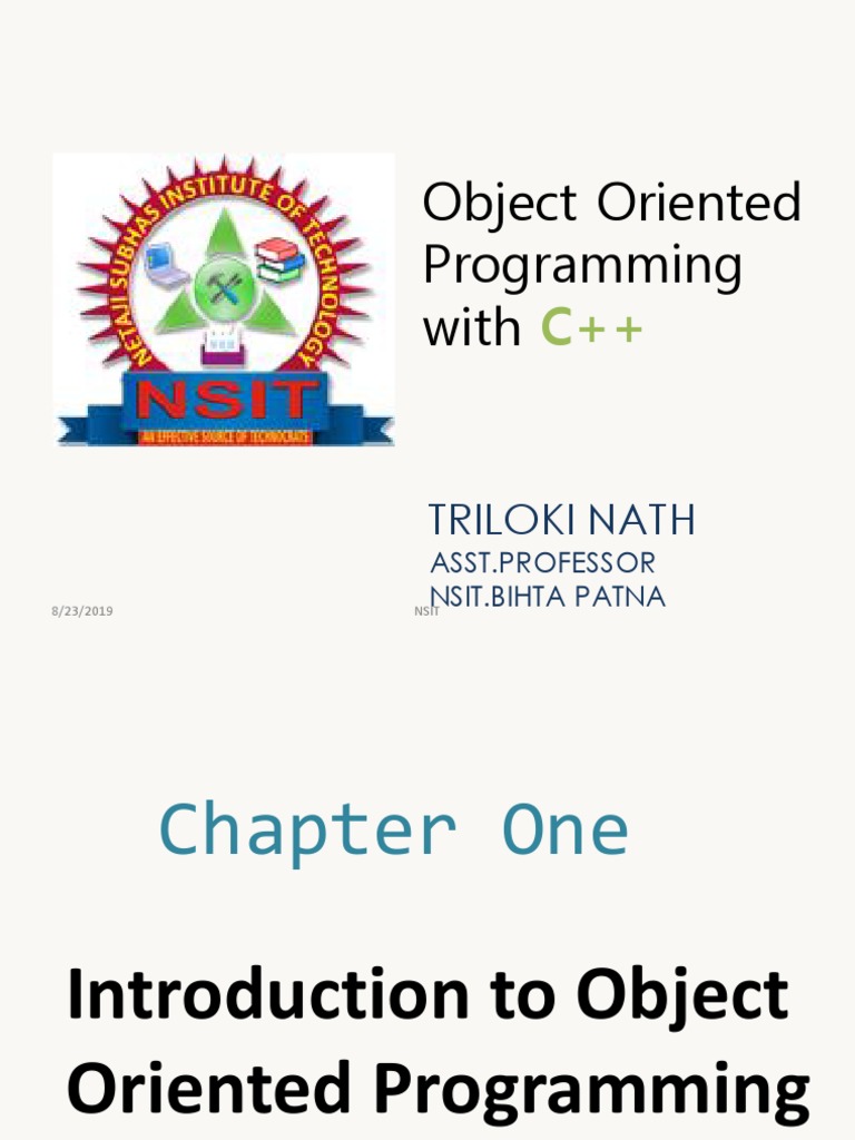 Object Oriented Programming With Triloki Nath Pdf Object Oriented Programming Class