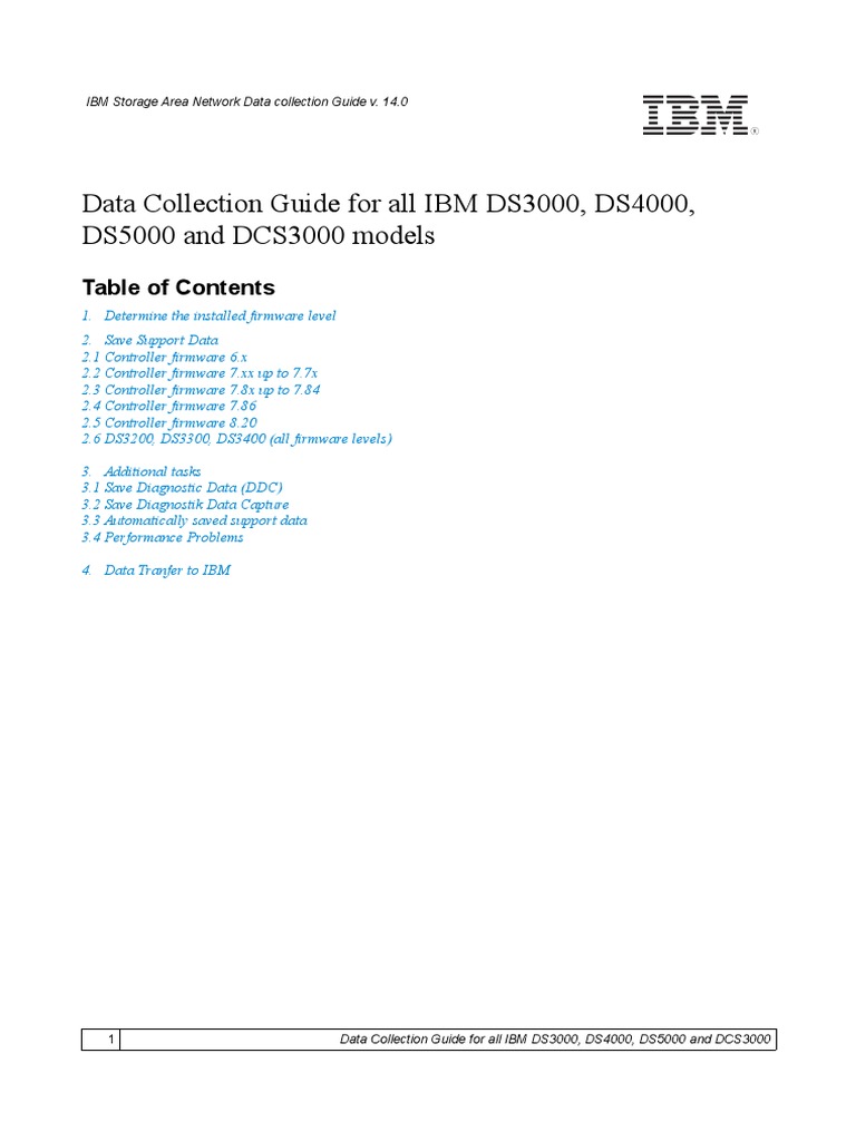 Data Collection Guide For All IBM DS3000 DS4000 DS5000 and DCS3000 ...