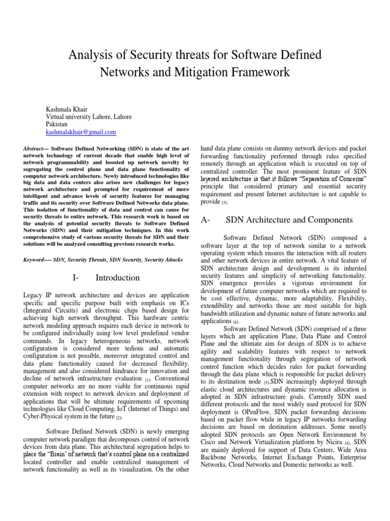 SDN Security Issues and Mitigation Techniques | PDF | Transmission ... SDN Security Issues and Mitigation Techniques | PDF | Transmission ...