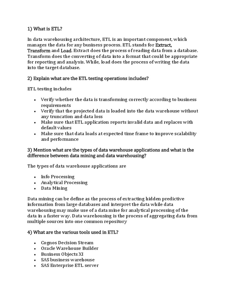 Etl | PDF | Data Warehouse | Microsoft Sql Server