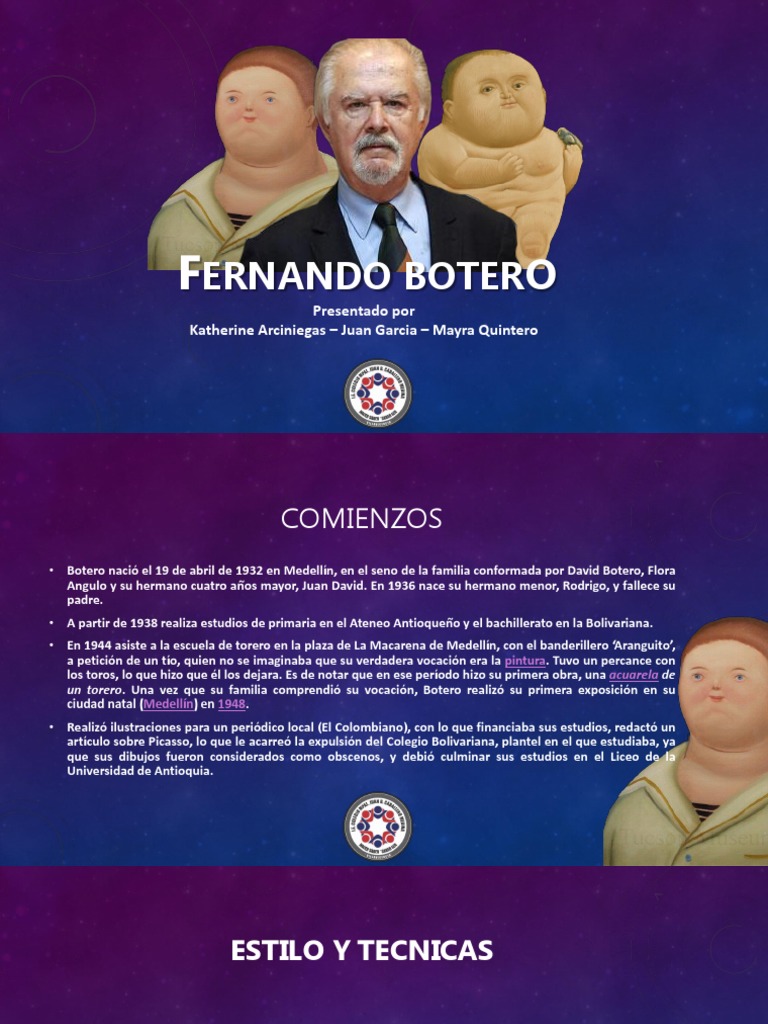 Fernando Botero Diapositivas | PDF | Pinturas | Escultura