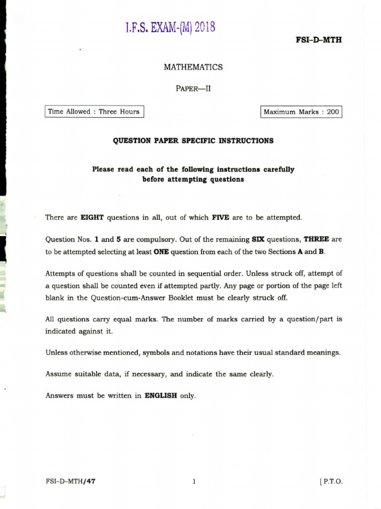 Ifs Maths Paper | PDF | Ring (Mathematics) | Mathematical Objects