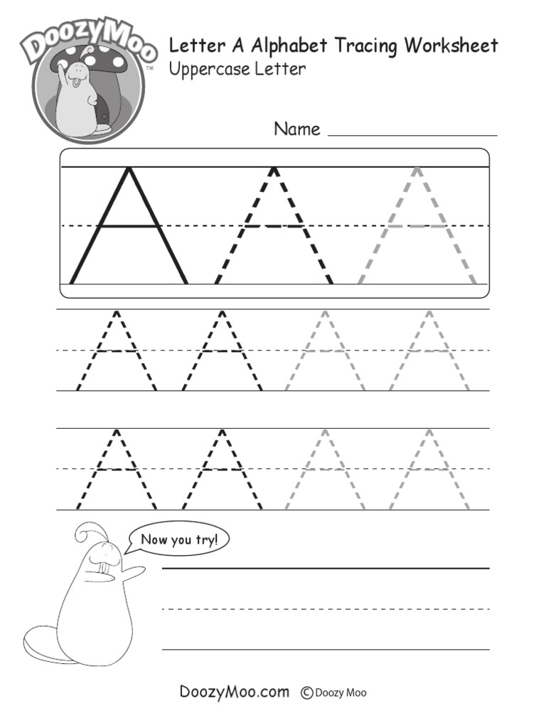 Letter A Alphabet Tracing Worksheet | PDF