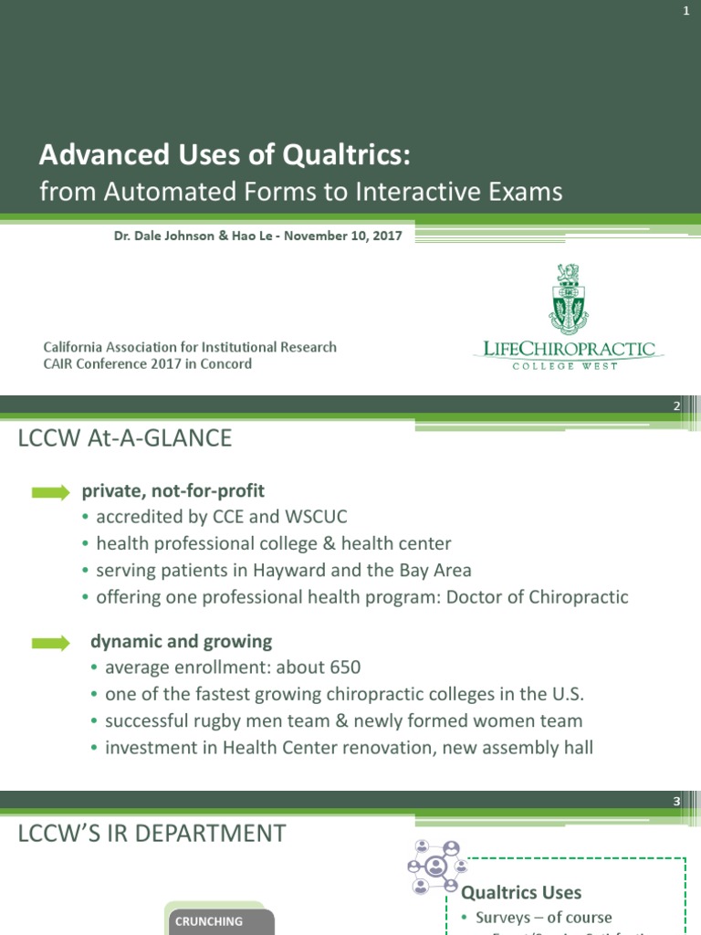 Advanced Uses of Qualtrics:: From Automated Forms To Interactive Exams ...