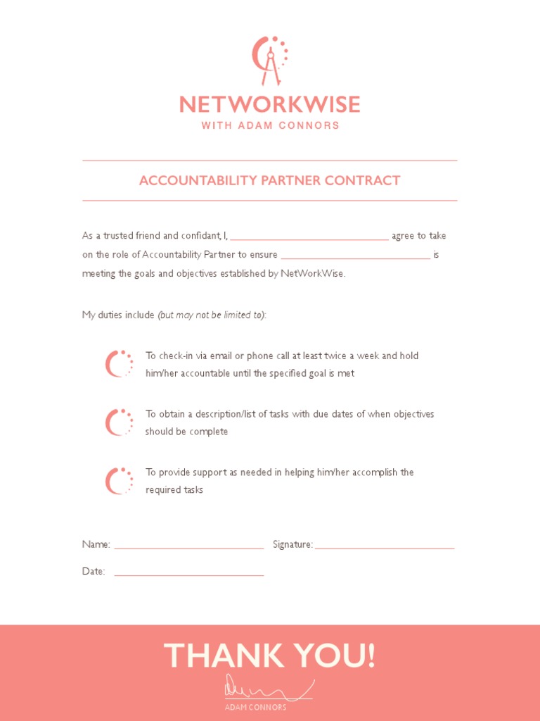 Accountability Partner Agreement | PDF | Career & Growth | Business