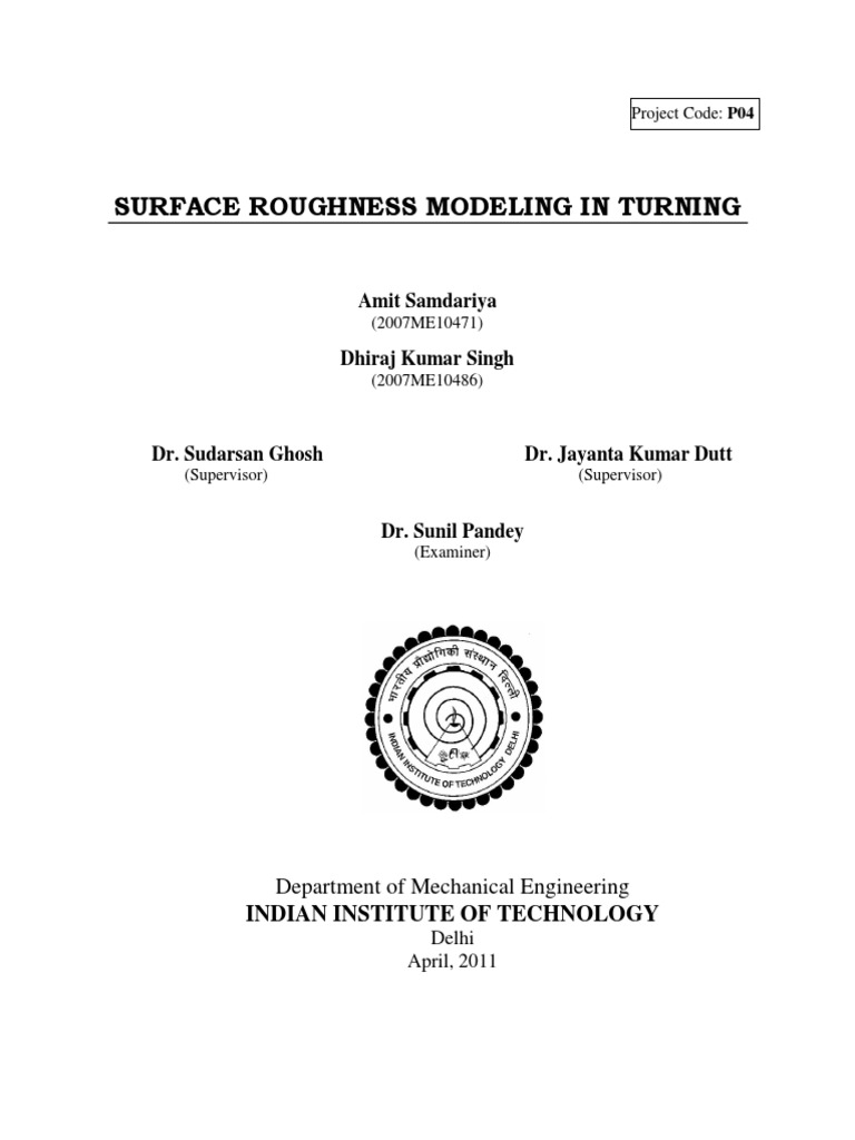 Surface Roughness Model For Turning Operation | PDF | Surface Roughness ...