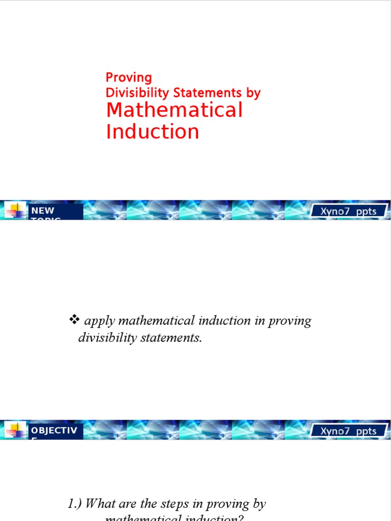 Proving Divisibility by Induction | PDF | Logic | Teaching Mathematics
