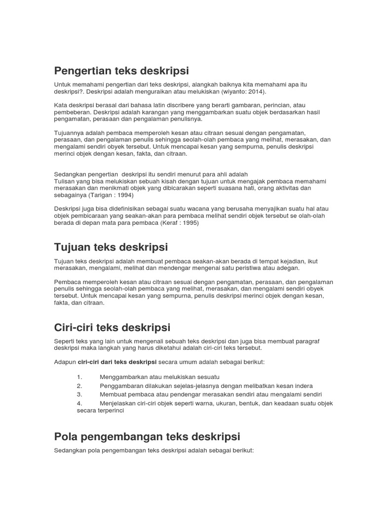 Makalah Teks Deskriptif | PDF