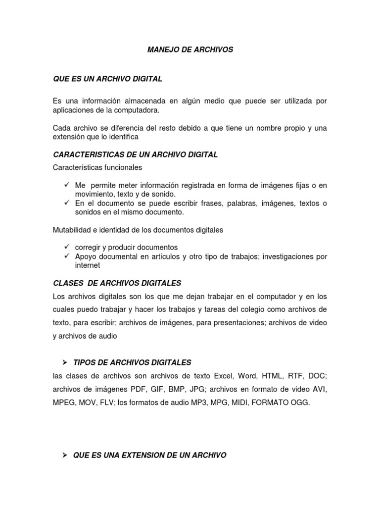 Manejo de Archivos | PDF