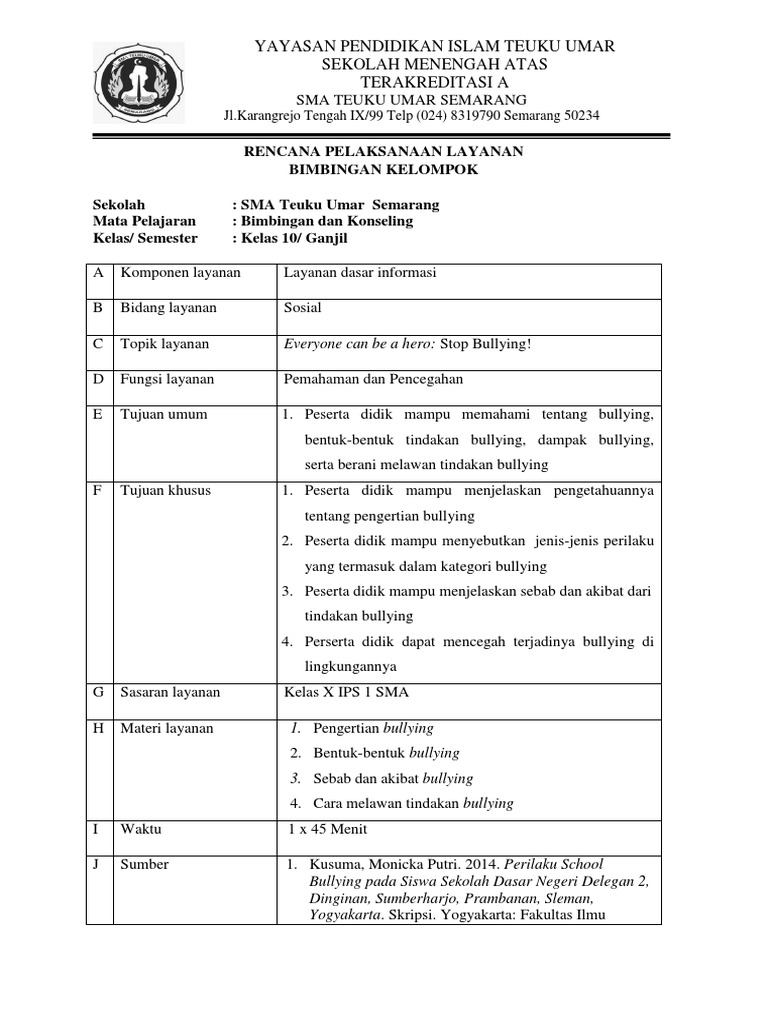 RPL BKP Bullying | PDF | Karier & Perkembangan