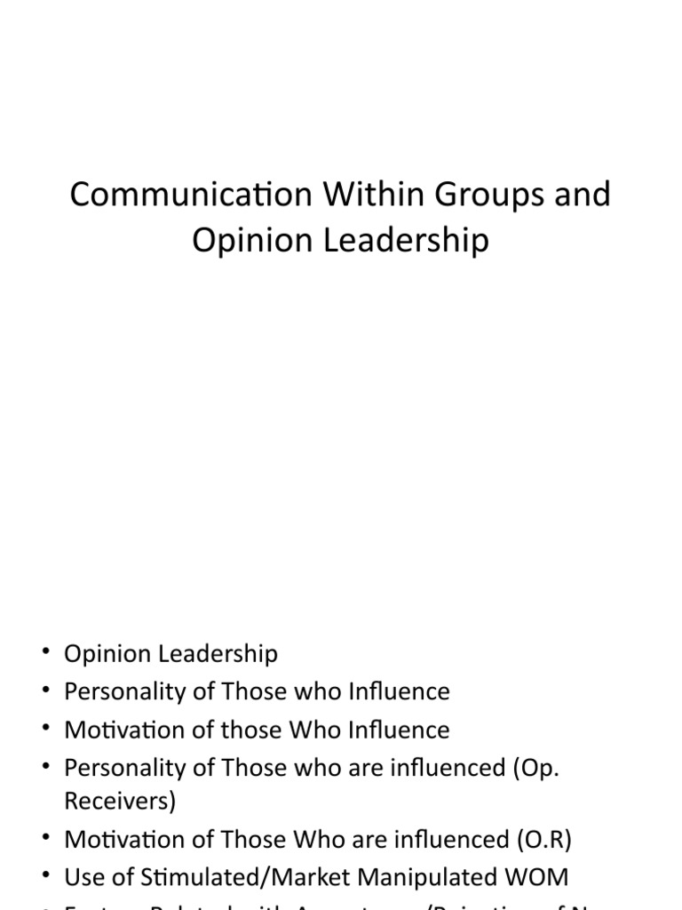 Communication Within Groups and | PDF | Marketing | Leadership