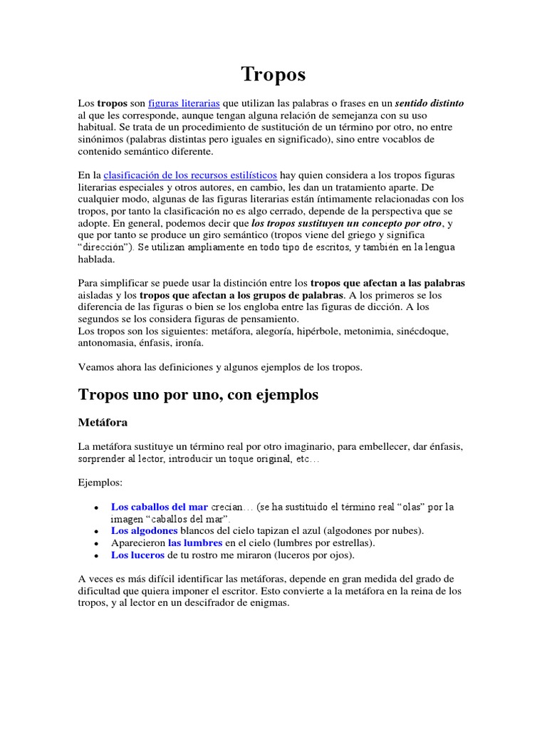 Tropos | PDF | Metáfora | Ironía