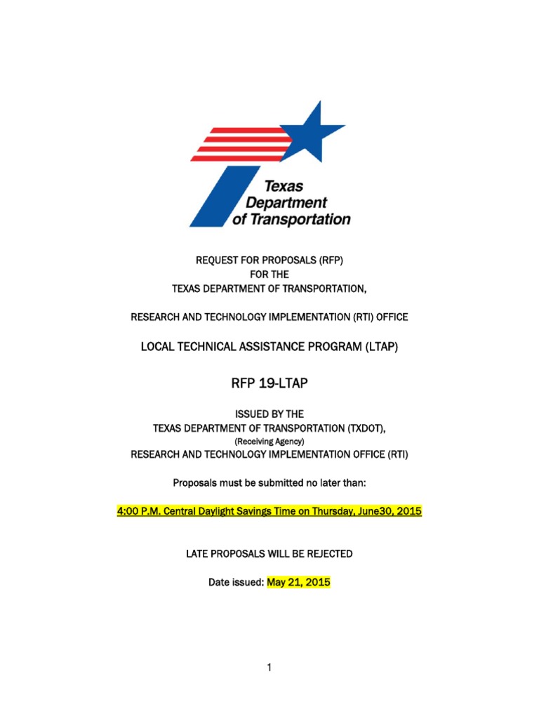 RFP 19-Ltap: Local Technical Assistance Program (Ltap) | PDF | Request ...