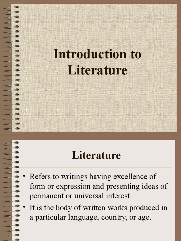 Introduction To Literature | PDF | Epic Poetry | Poetry
