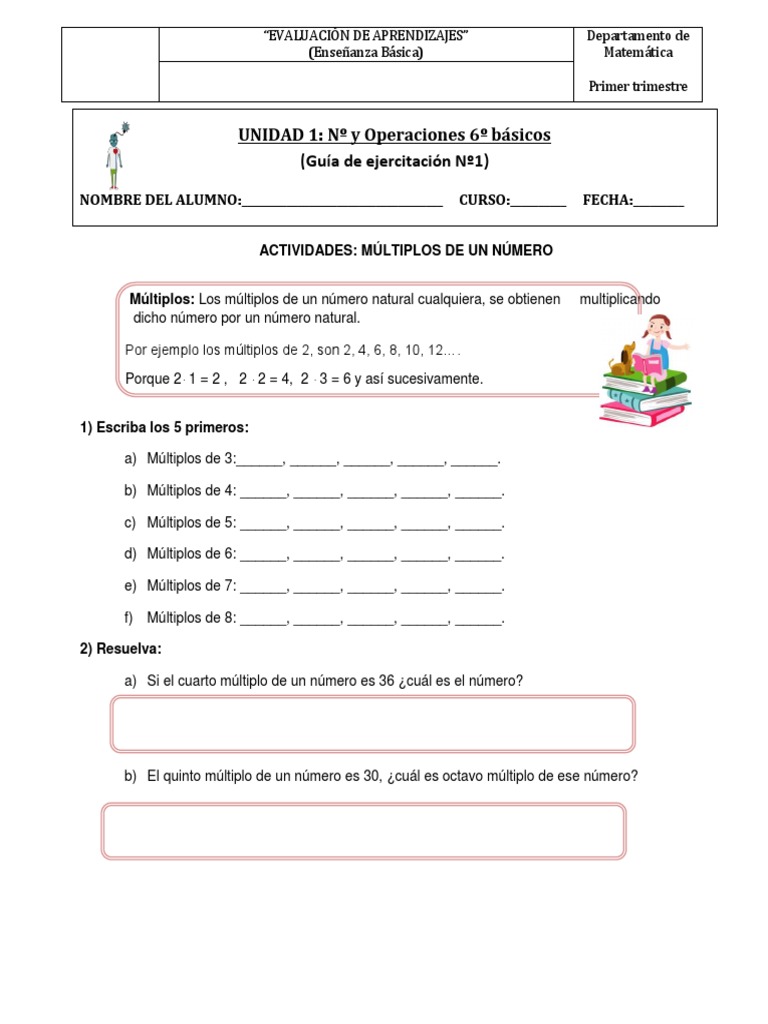 Guía Múltiples y Factores | PDF | División (Matemáticas) | Número primo