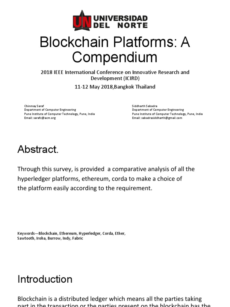 Blockchain Platforms PDF | PDF | Data Management | Information ...
