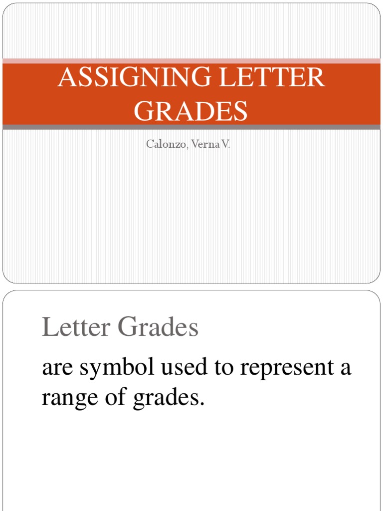 Assigning Letter Grades: Calonzo, Verna V | PDF
