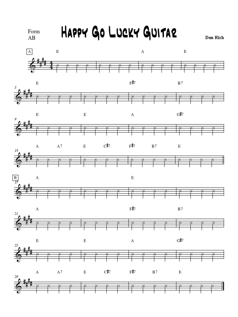 Happy Go Lucky Guitar: Form AB | PDF