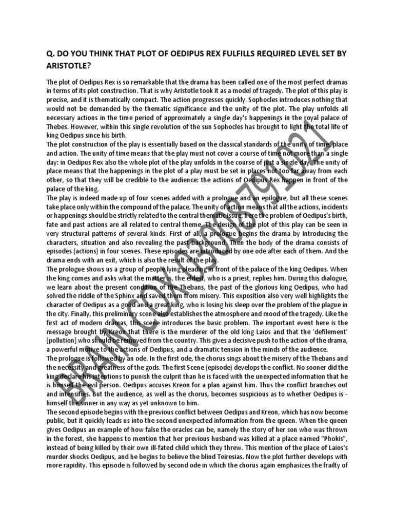 Plot Construction in Oedipus Rex | PDF | Poetry | Classics