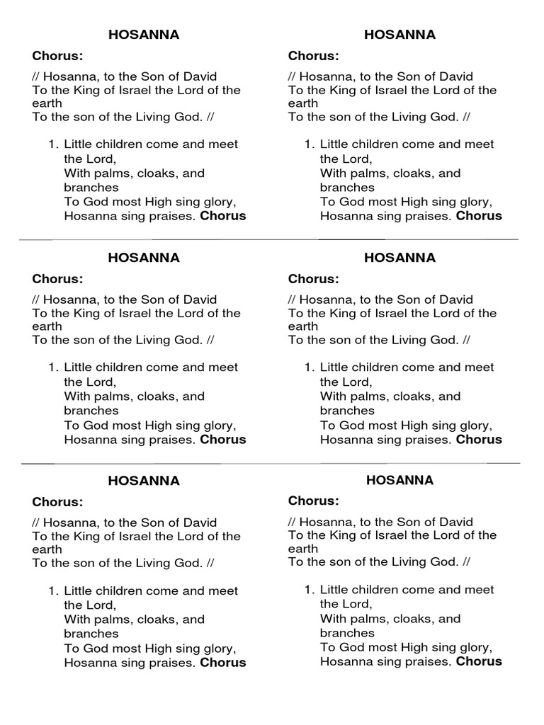 Hosanna Hosanna: Chorus: Chorus | PDF | Jewish Services | David