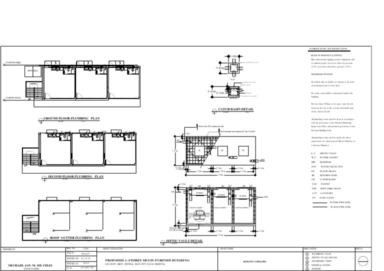 Proposed 2-Storey Residential Building-plumbing | Plumbing | Building ...