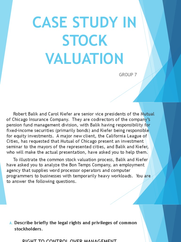 Case Study in Stock Valuation | PDF | Free Cash Flow | Present Value