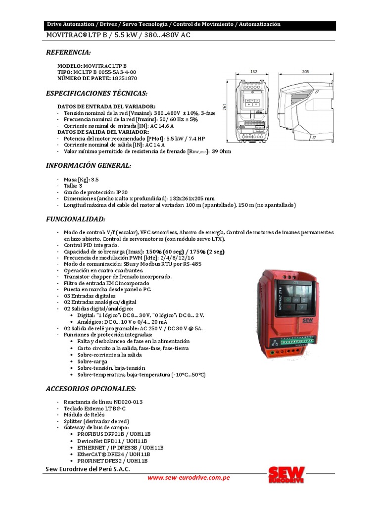 Movitrac LTP B | PDF | Ingenieria Eléctrica | Electrónica