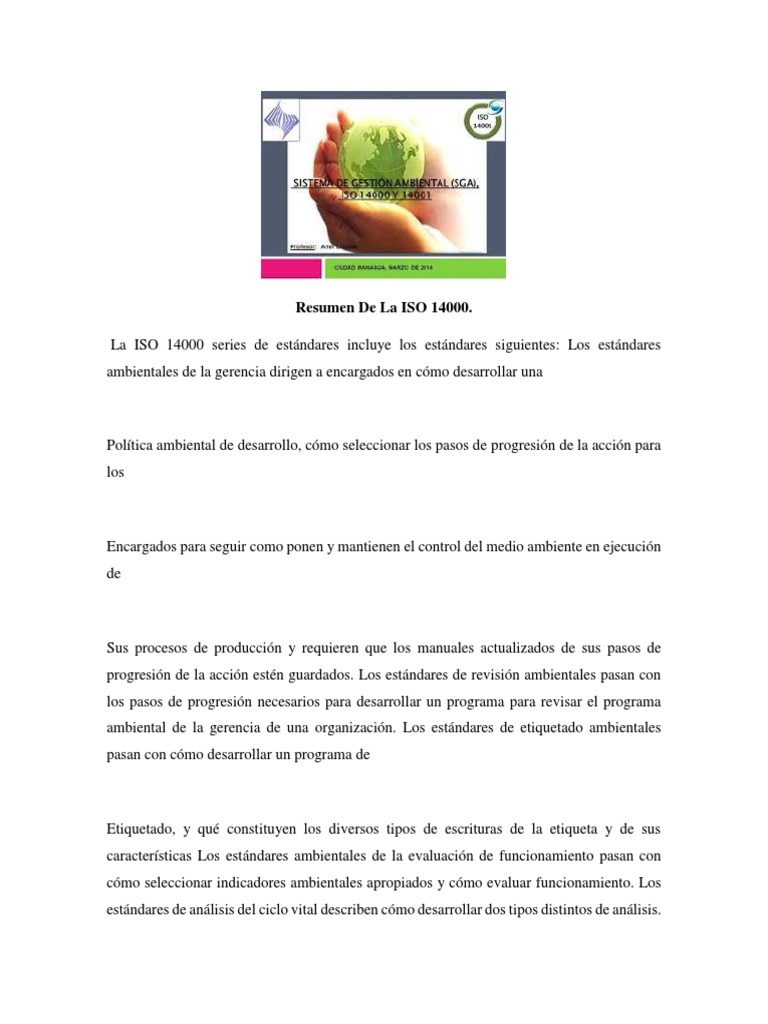 Iso 14000 | PDF | Planificación | Science