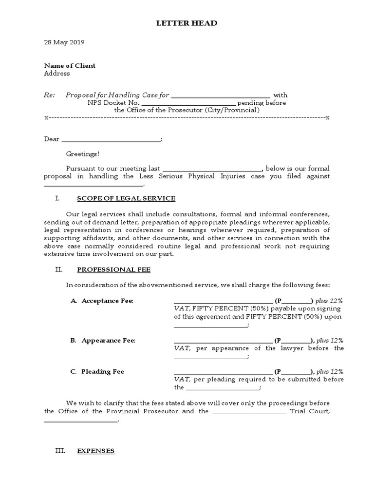 Legal Services Proposal Template | PDF | Lawyer | Lawsuit
